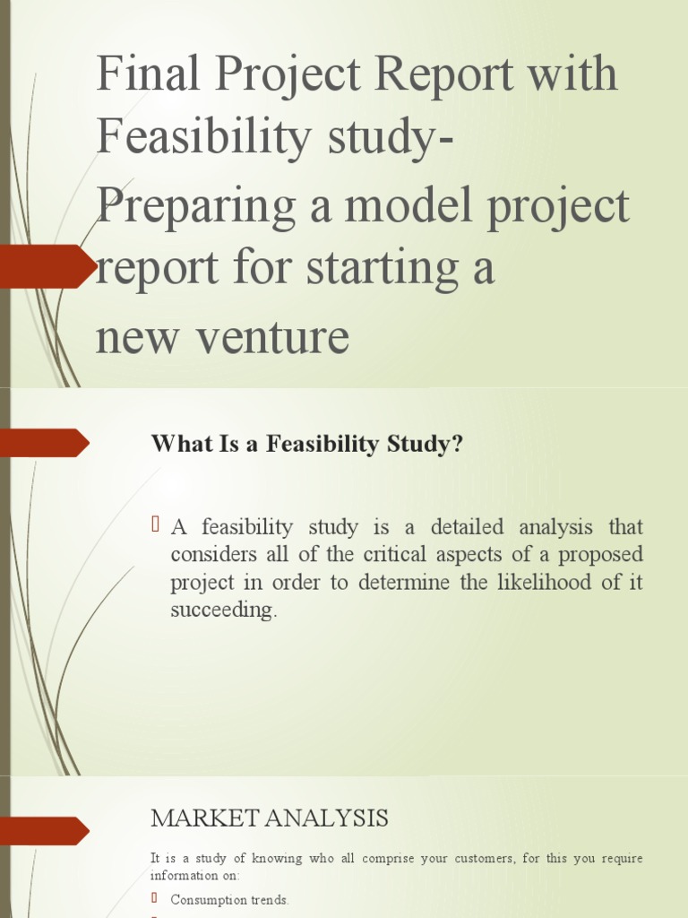 Project Report With Feasibility Study - Preparing Project Report For Starting A New Venture ...