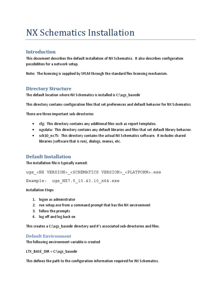 NX Schematics Installation | PDF | Library (Computing) | Command Line Interface