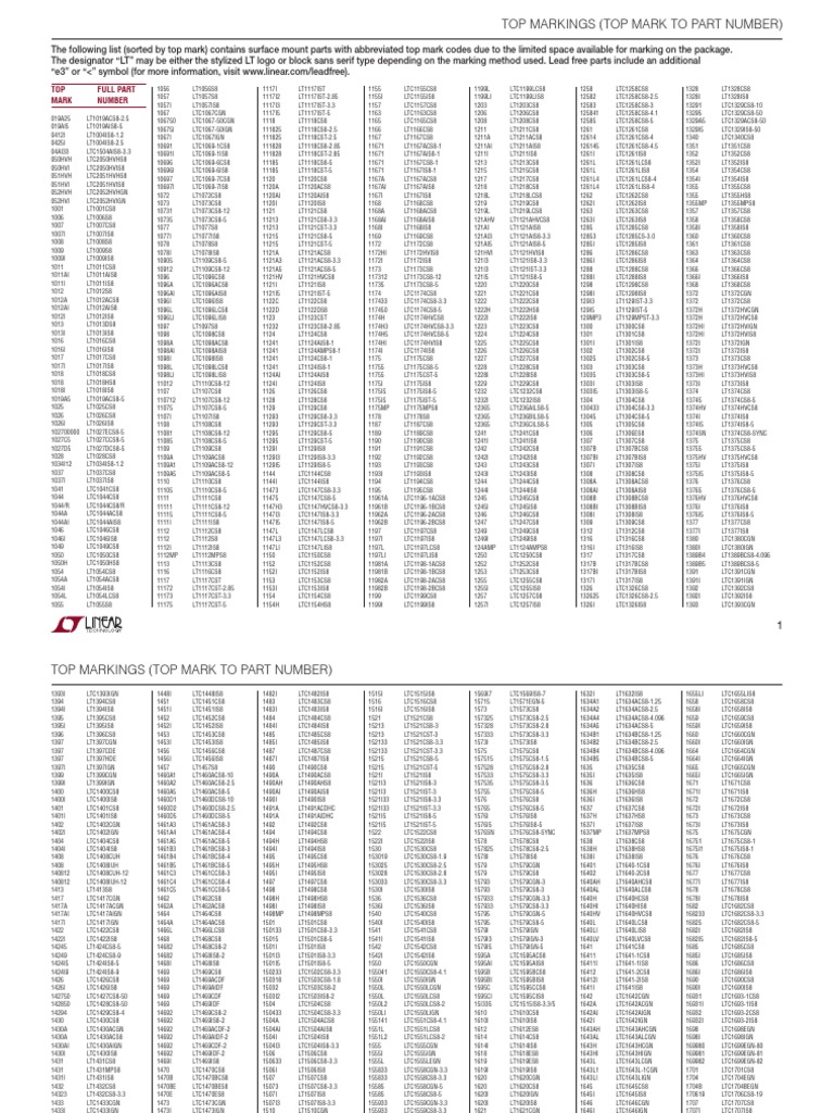 Linear Technology Top Markings | PDF