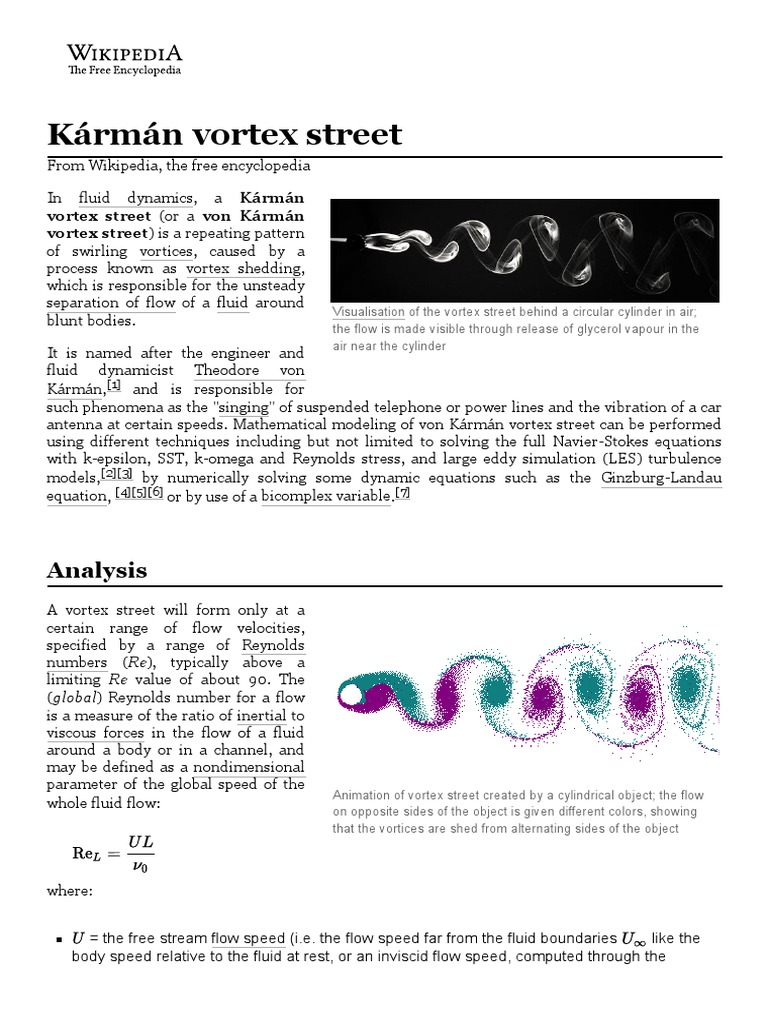 Kármán Vortex Street: Analysis | Download Free PDF | Soft Matter ...