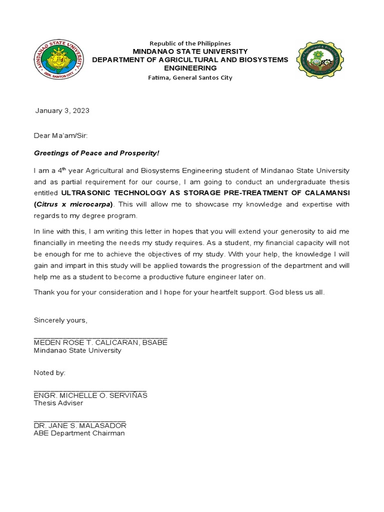 Solicitation-Letter Example | PDF | Science