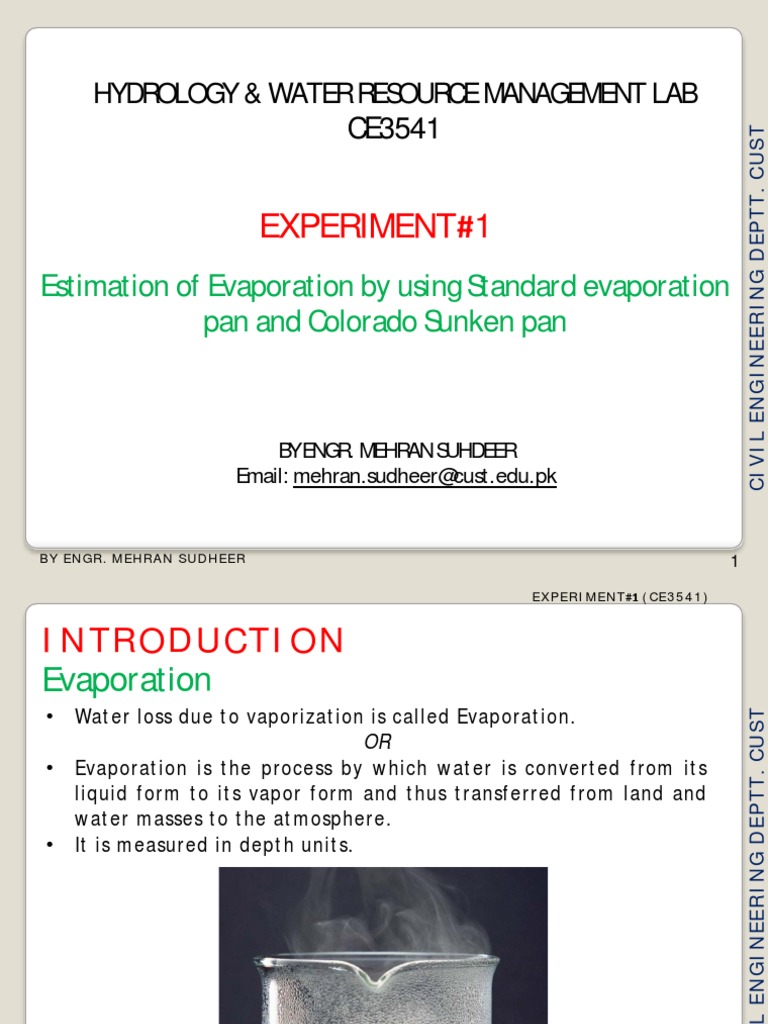 Experiment#1: Hydrology & Water Resource Management Lab | PDF ...