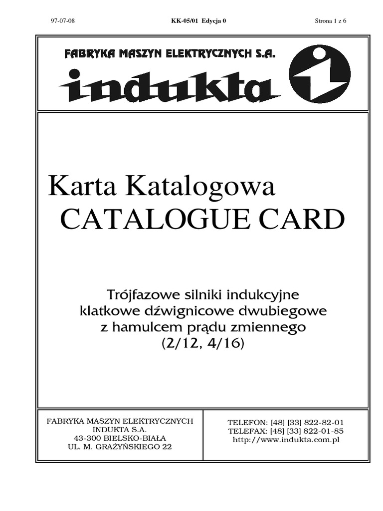 Karta Katalogowa Catalogue Card: 7uñmid) Rzhvloqlnllqgxnf/Mqh ...