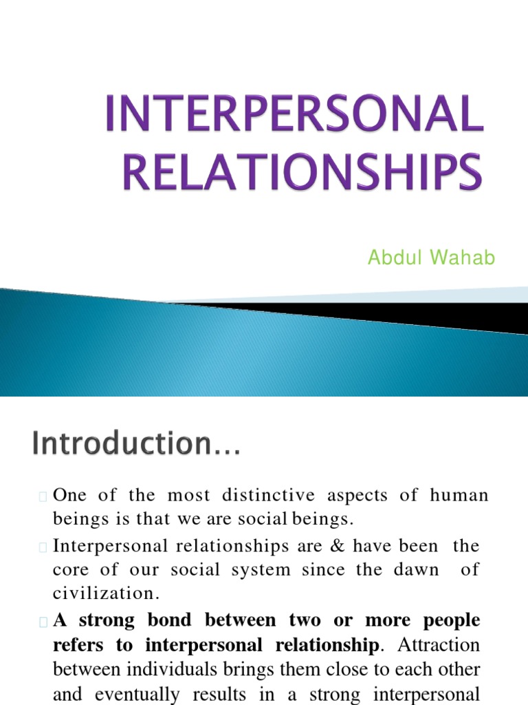 Understanding Interpersonal Relationships | PDF | Interpersonal ...