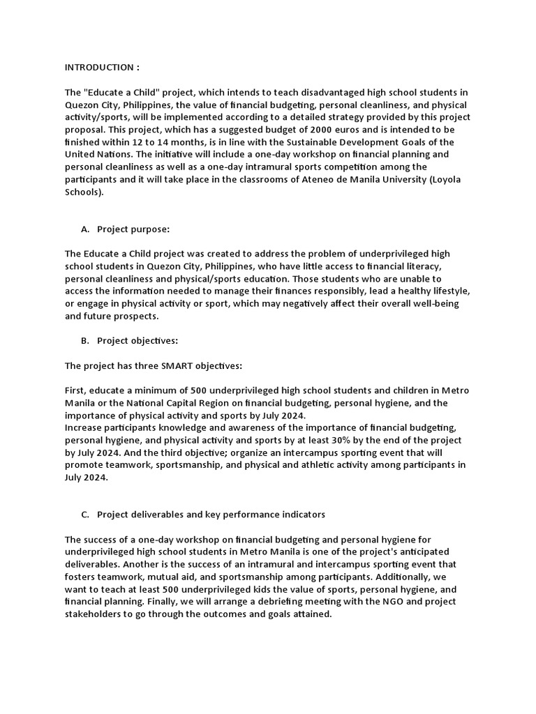 INTRODUCTION Project Management | PDF | Metro Manila