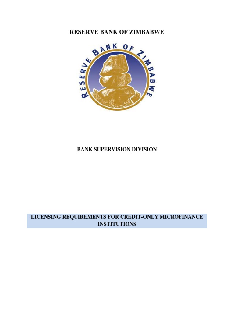 RESERVE BANK OF ZIMBABWE MICROFINANCE LICENSING | PDF | Bankruptcy ...
