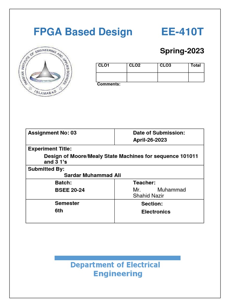 Fpga Assignment 3 Sma Pdf Bit Computing 6336