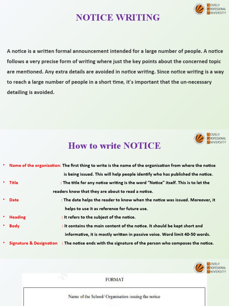 The Essentials of Effective Notice Writing: Keep it Concise ...