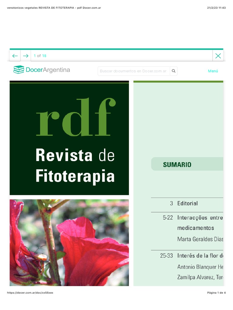 Venotonicos Vegetales REVISTA DE FITOTERAPIA - PDF Docer - Com.ar | PDF