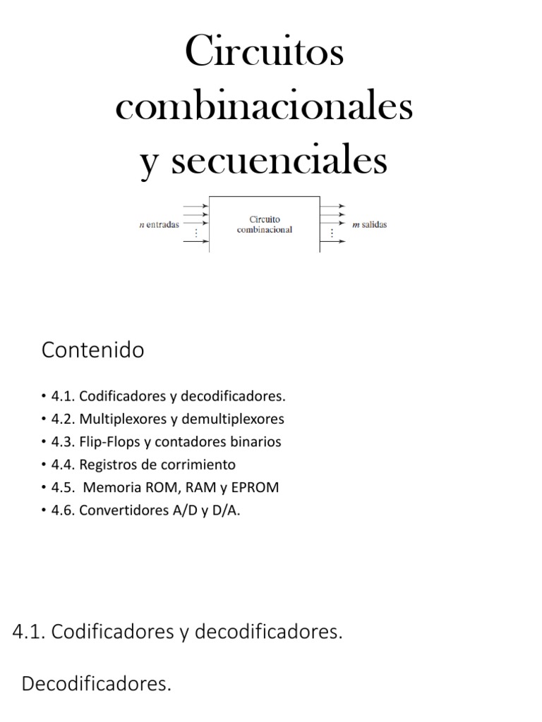 Circuitos Combinacionales y Secuenciales | PDF | Decimal codificado en binario | Poco