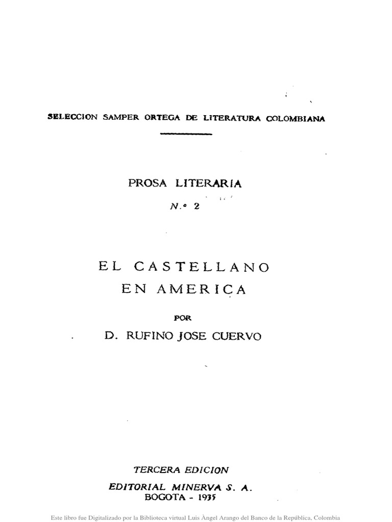 EL Castellano EN America: Prosa Literaria | PDF | Filología | Artes del ...
