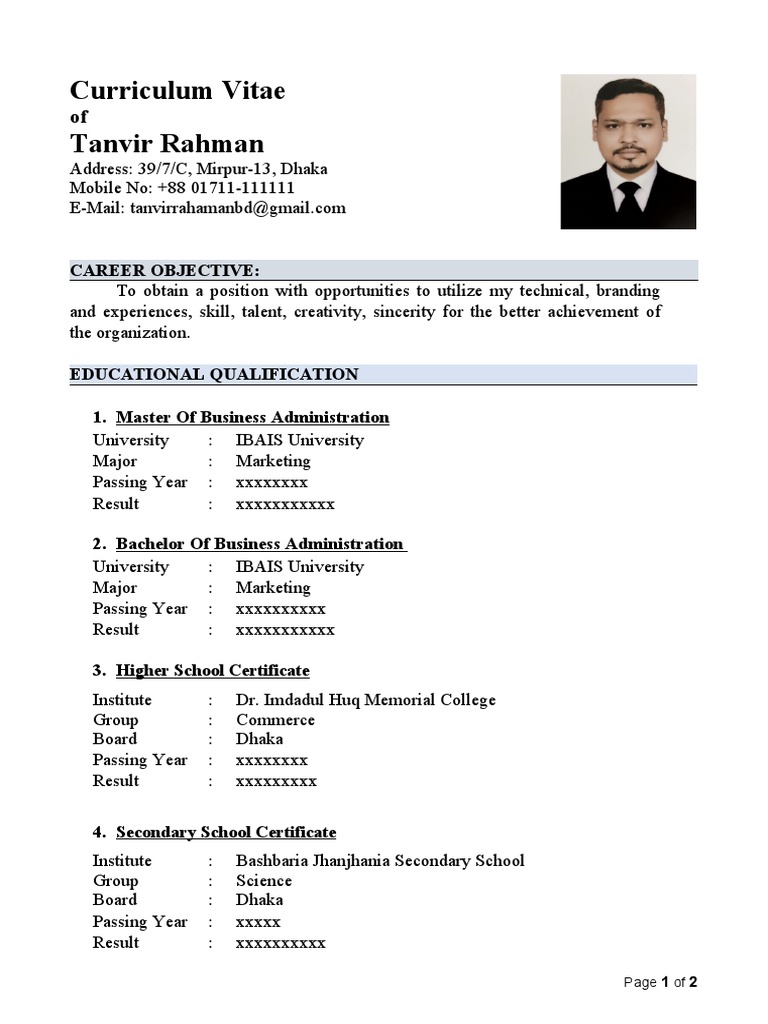 Curriculum Vitae New Job Seeker | PDF