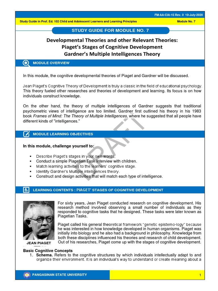 Prof Ed 102 SG 7 | PDF | Cognitive Development | Learning