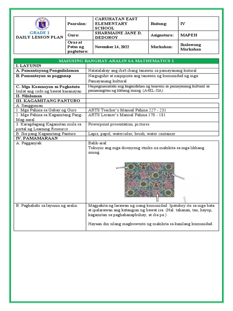 DLP Q2 W2 D3 Mapeh | PDF