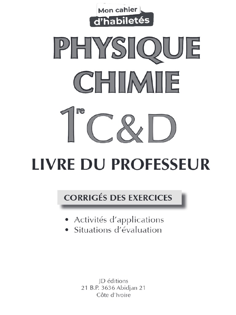 Corrigé-Physique-Chimie-1er-C-et-D-1.pdf Version Complète | PDF