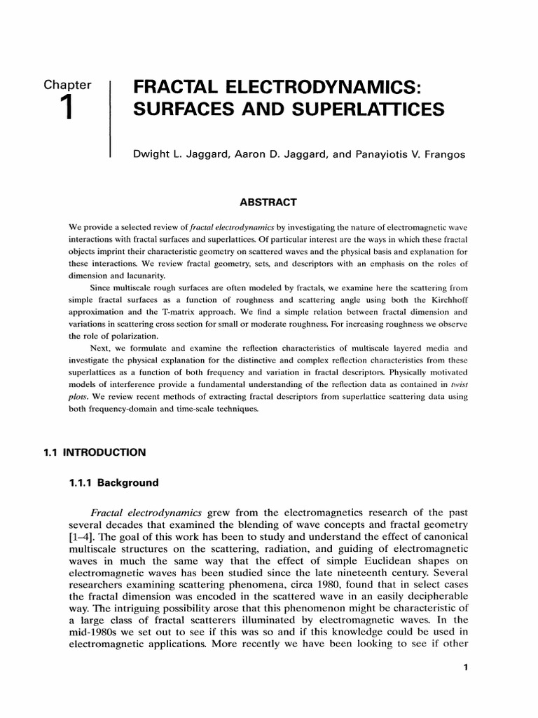 Fractal Electrodynamics | PDF | Fractal | Scattering