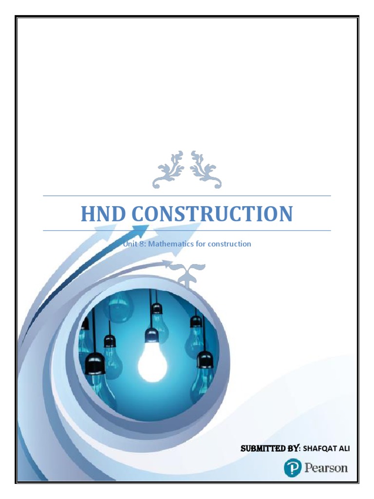 HND Construction: Unit 8: Mathematics For Construction | PDF | Mean | Average