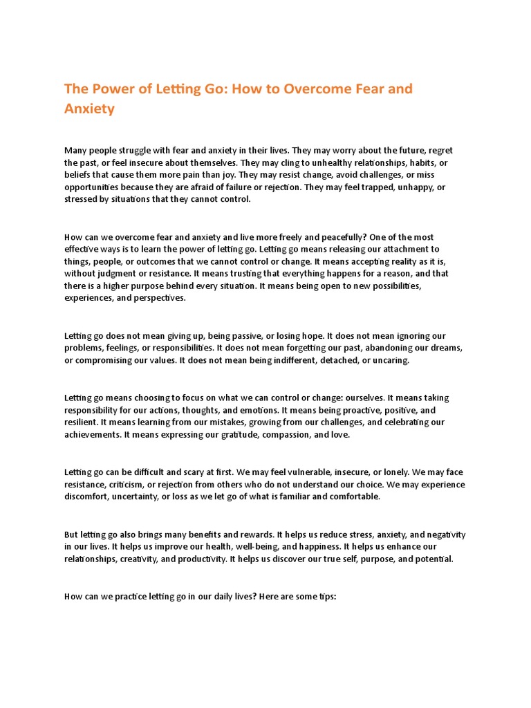 The Power of Letting Go Explained | PDF