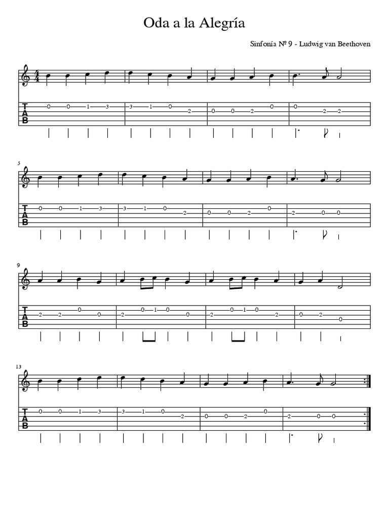 Oda A La Alegria Tab Guiotarra | PDF