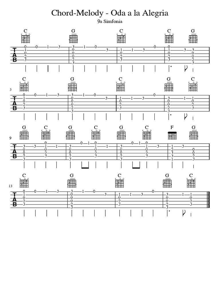 Chord-Melody for "Oda a la Alegria" | PDF