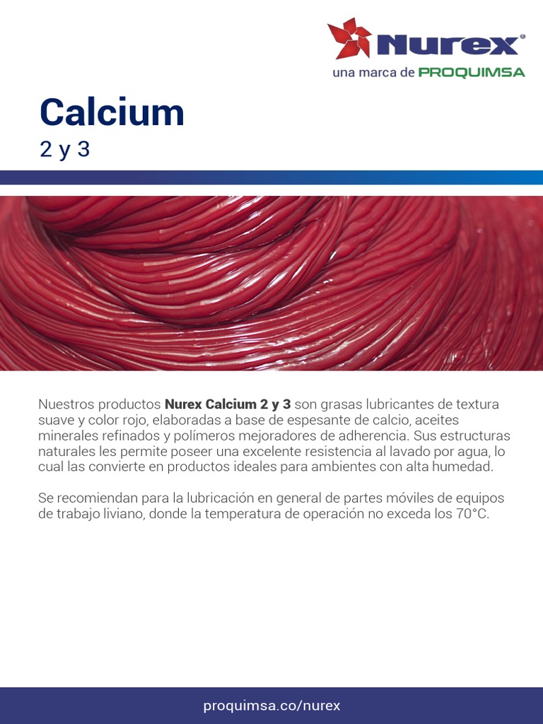 Grasa Nurex Calcium 2 y 3: Especificaciones | PDF | Petróleo | Lubricante