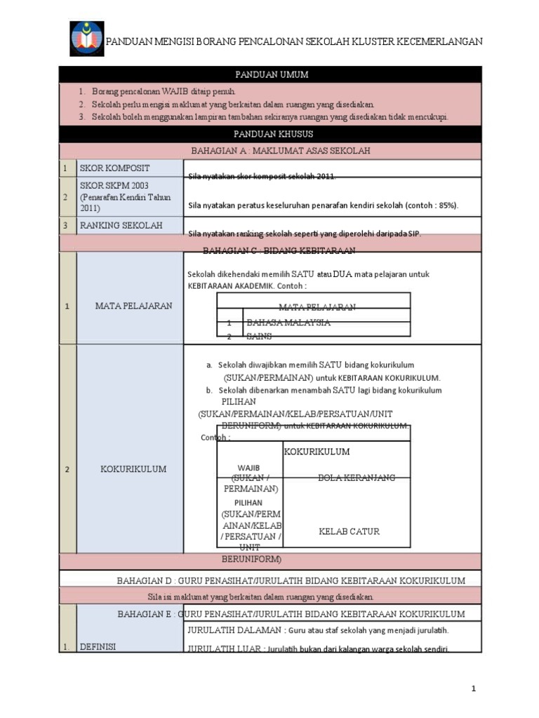 Panduan Mengisi Borang Dan Folio Pdf