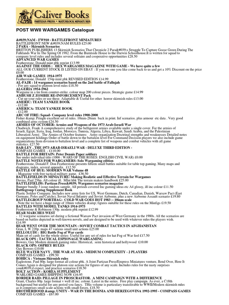 Caliver Catalogue | PDF | Warfare | Conflicts