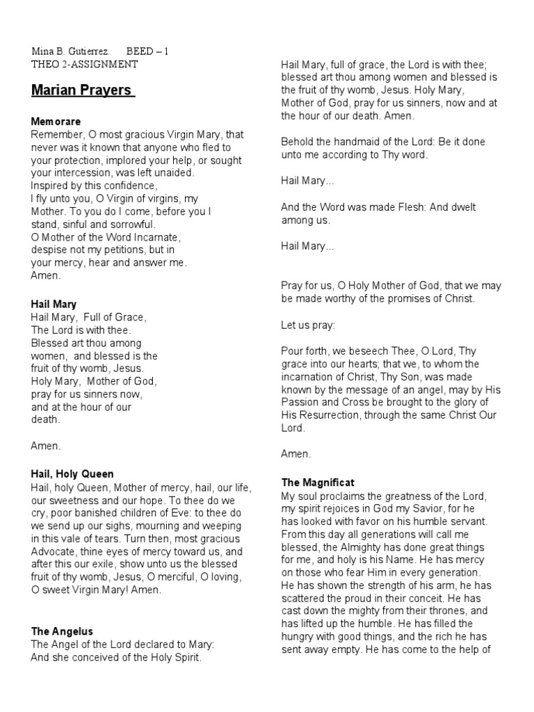 Marian Prayers and Rosary Guide | PDF | Lord's Prayer | Catholic Liturgy