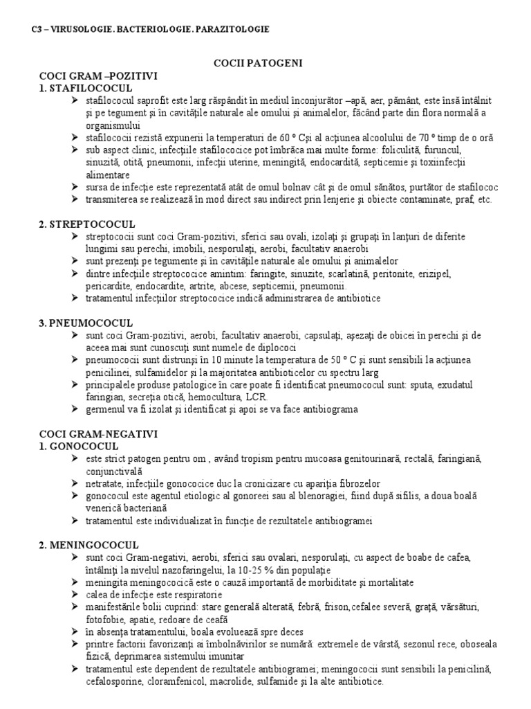 Cocii Patogeni Coci Gram - Pozitivi 1. Stafilococul: C3 - Virusologie ...