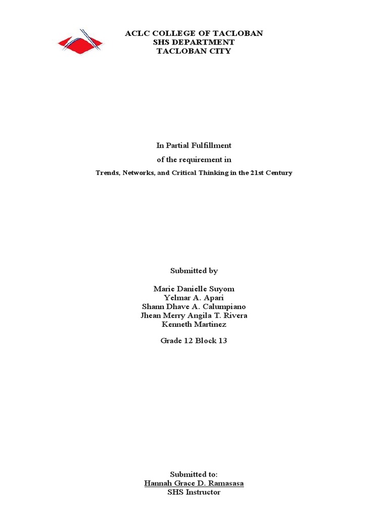 Aclc College Of Tacloban Pdf