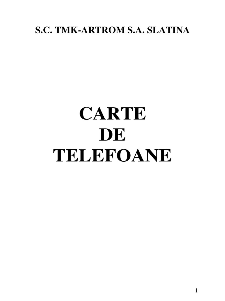 Carte de telefoane | PDF
