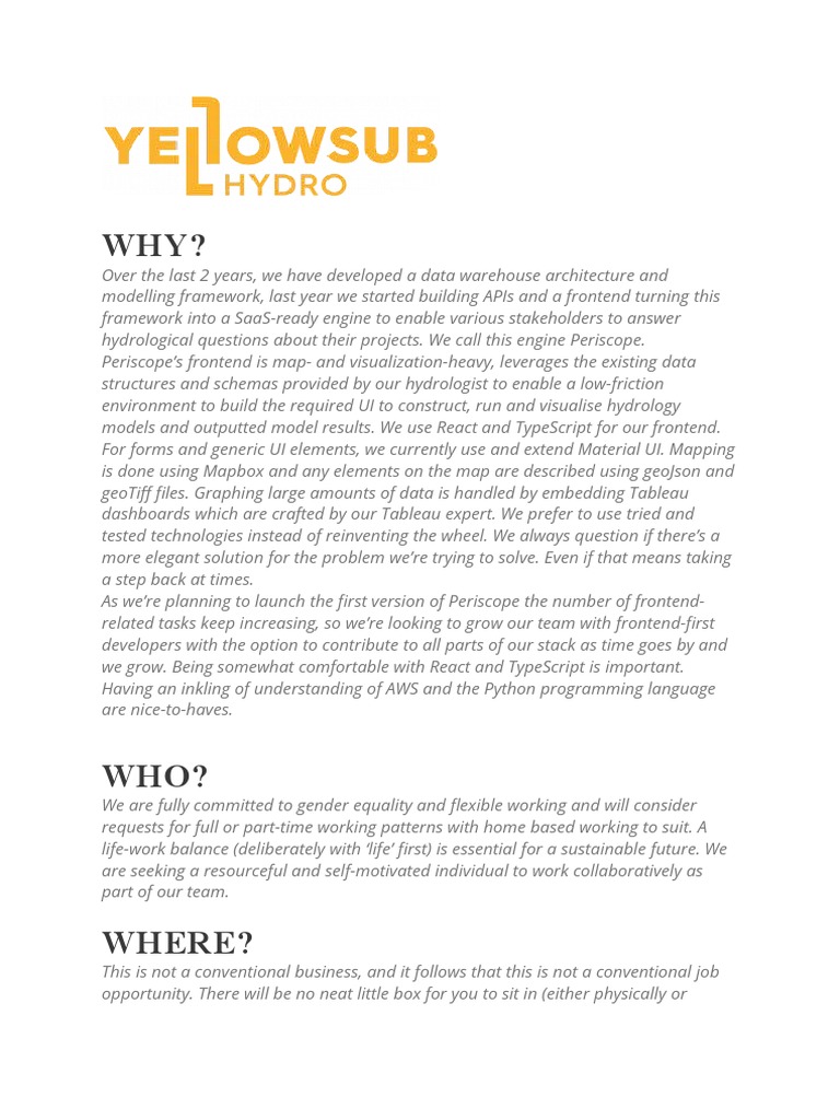 Yellow Sub - Front-End Developer | PDF | Software Framework | Compiler