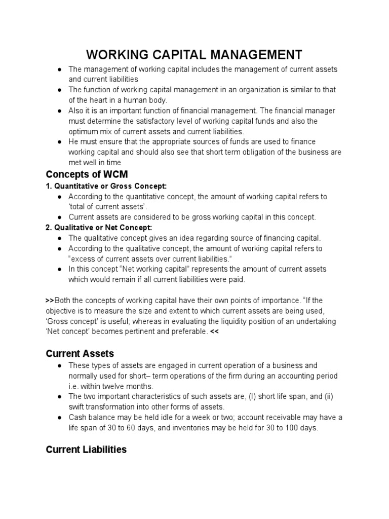 Working Capital Management | PDF | Working Capital | Credit