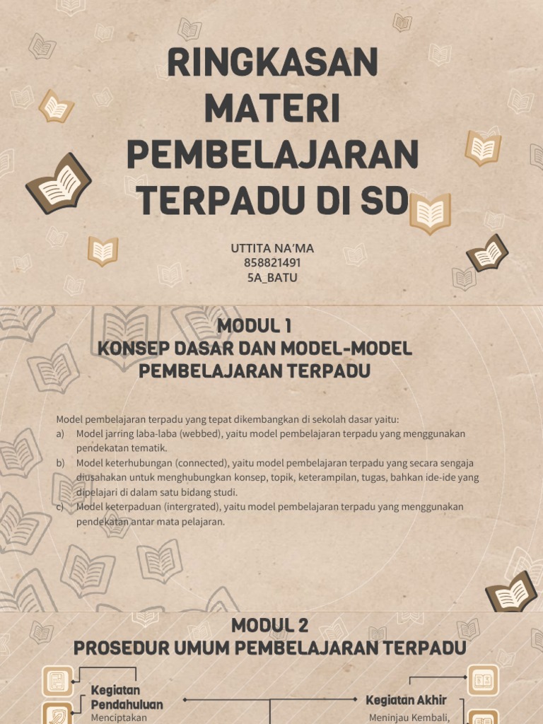 Pembelajaran Terpadu SD: Konsep & Praktik | PDF | Karier & Perkembangan | Pengembangan Diri