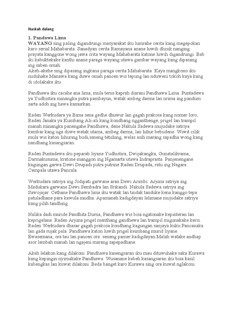 Naskah Dalang | PDF