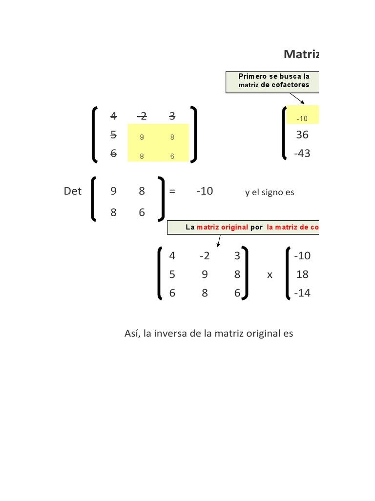 Cálculo de Matriz Inversa 3x3 | PDF