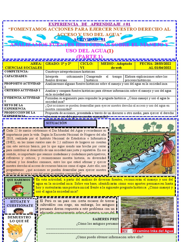 Analizamos Fuentes Históricas Sobre El Manejo Y Uso Del Agua (PARTE 1 ...
