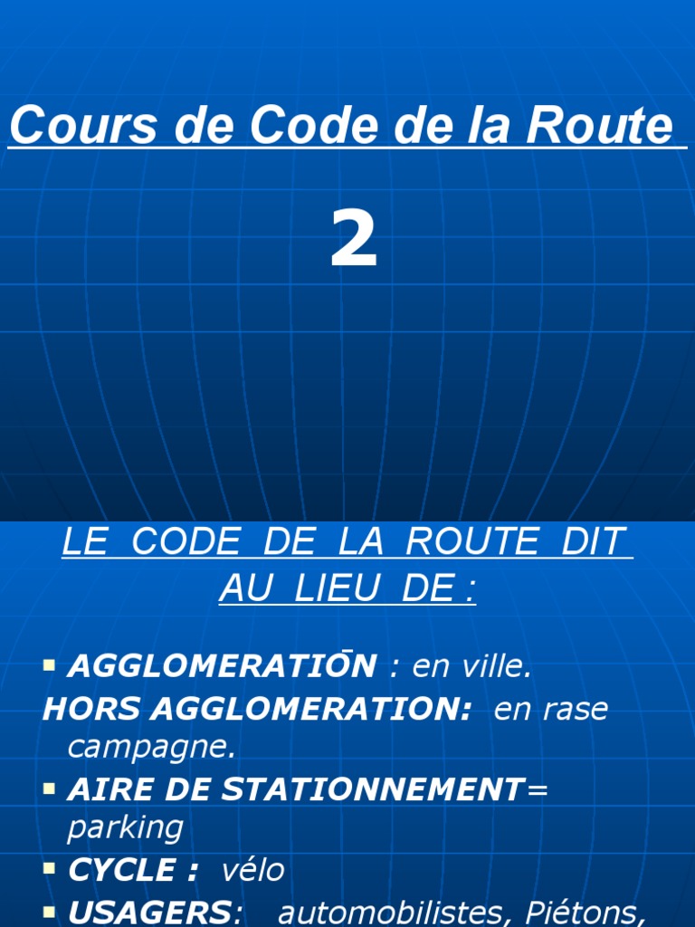 Cours de Code de La Route | PDF | Feu de circulation | Route