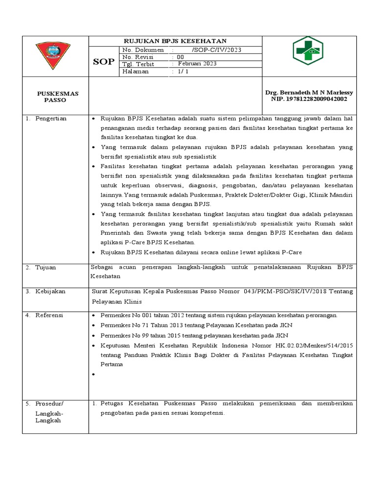 Sop Rujukan Bpjs Pdf