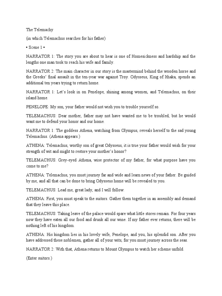 Odyssey Script | PDF | Agamemnon | Penelope