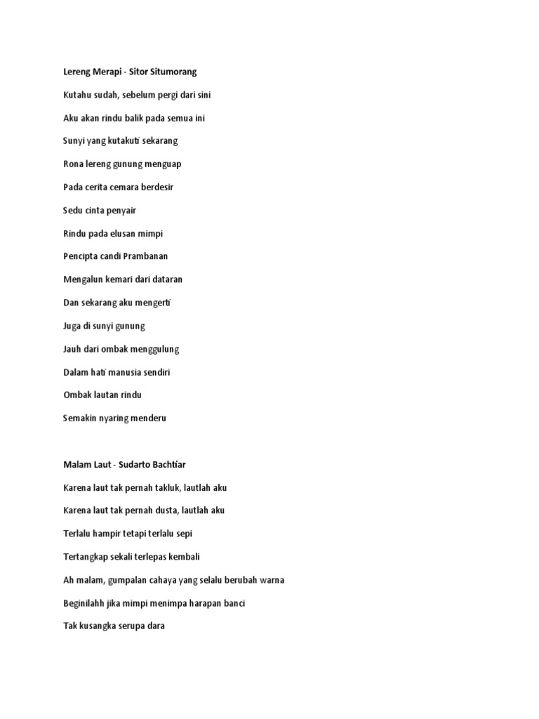 Lereng Merapi - Sitor Situmorang | PDF