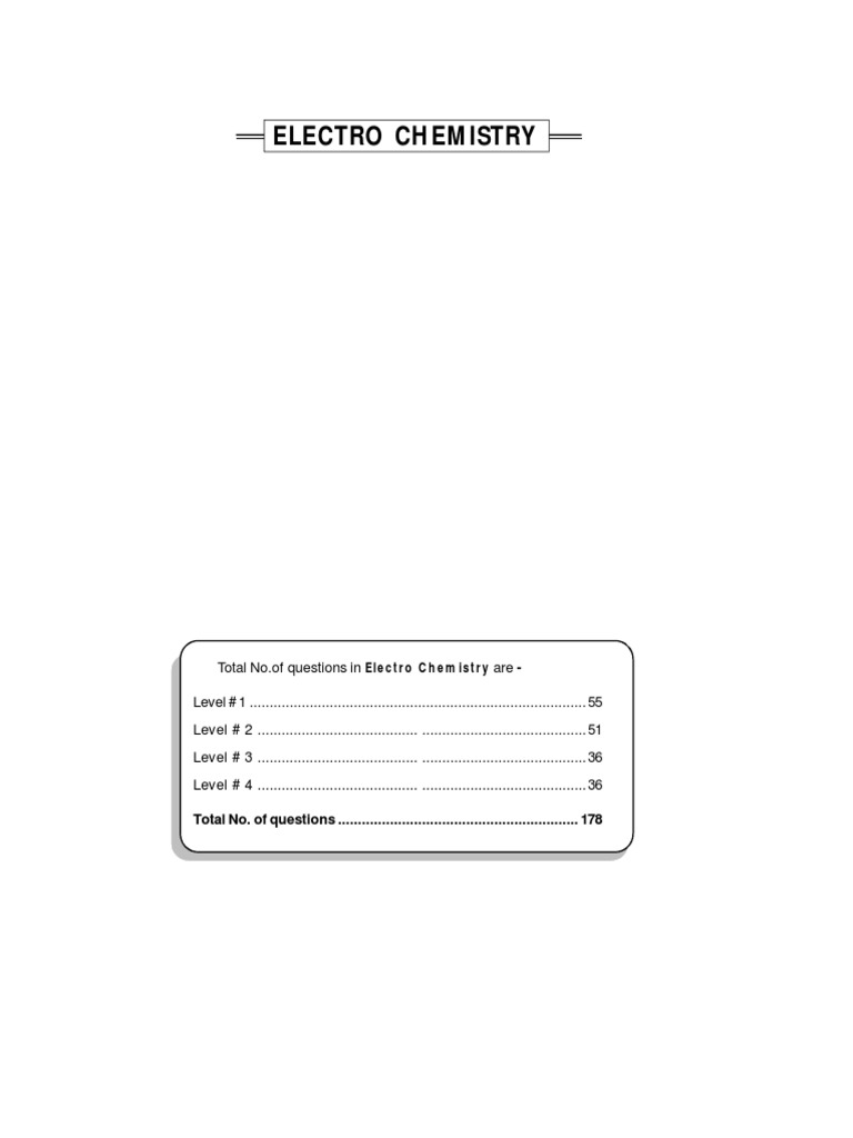 01 - Electro Chemistry (Level) Module-6-1 | PDF | Electrochemistry | Anode