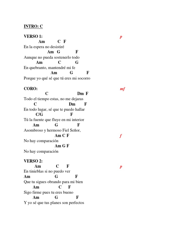 Letras de "No Hay Comparación" | PDF