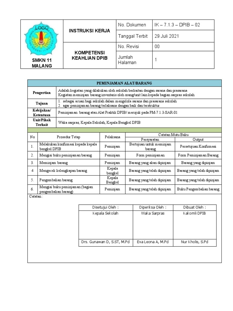 Kom - Dpib-2-Ik Peminjaman Alat | PDF