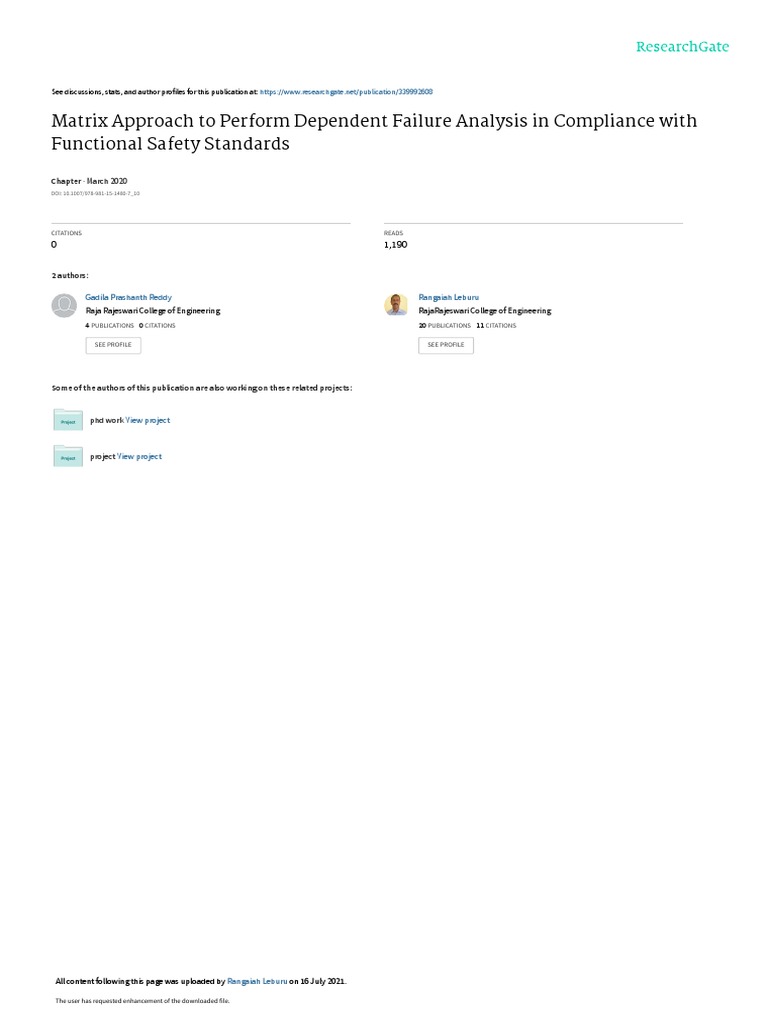 Matrix Method for Dependent Failure Analysis | PDF | System | Risk