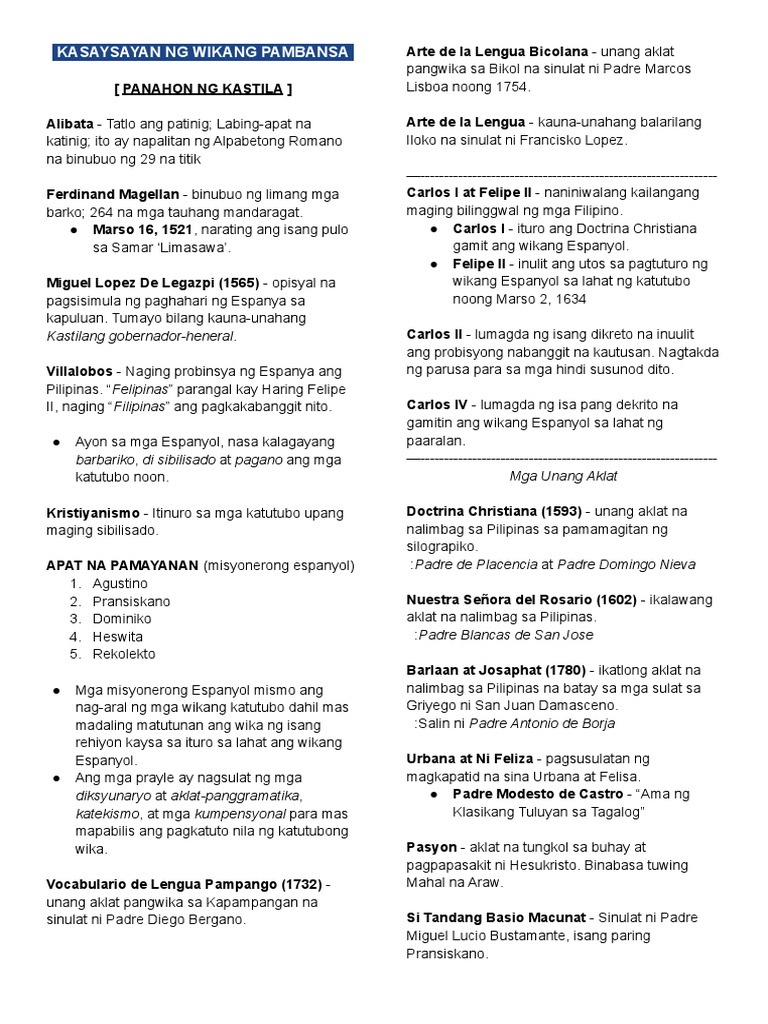 Kasaysayan Filipino Reviewer | PDF