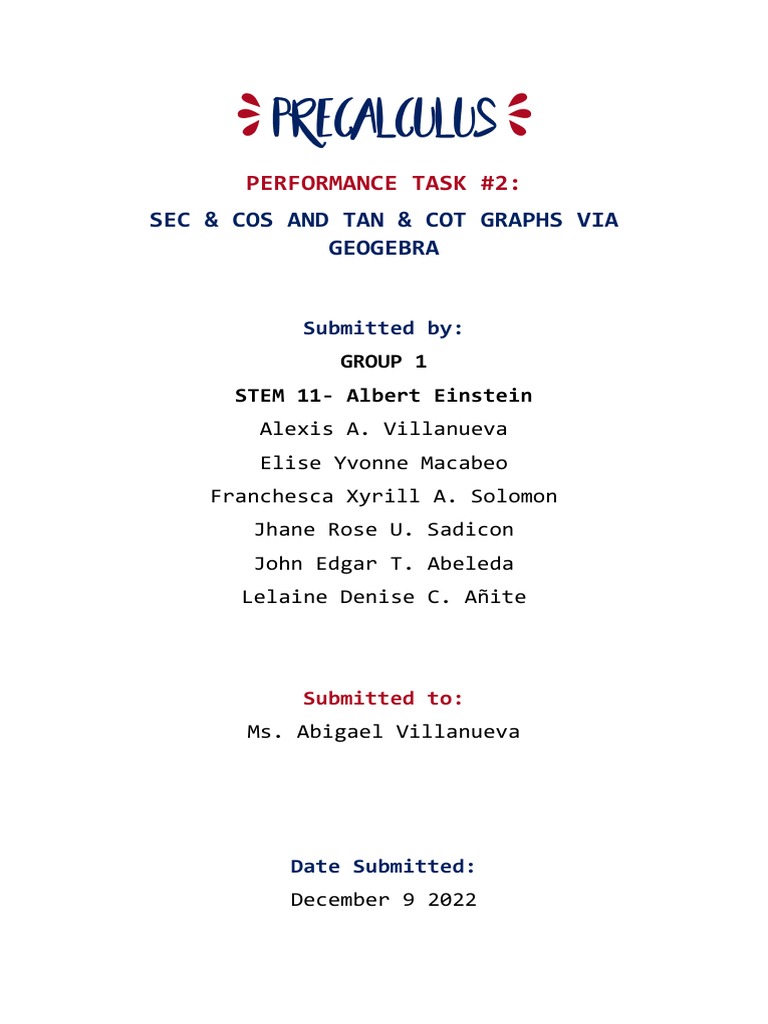 Precal GRP1 PT2 | PDF