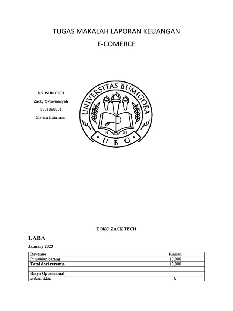 Laporan Keuangan e Commere | PDF