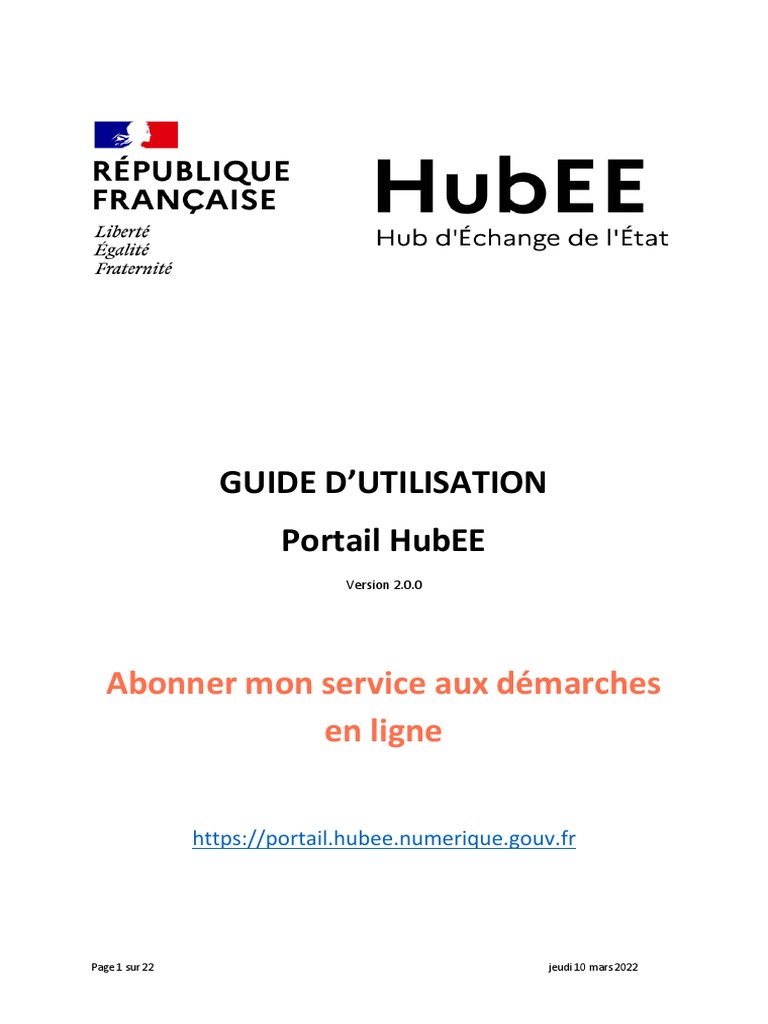Guide Abonnement Portail HubEE | PDF