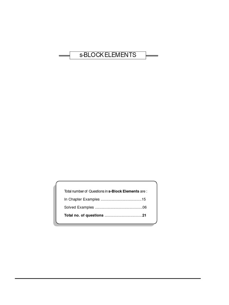 Overview of s-Block Elements | PDF | Hydroxide | Sodium